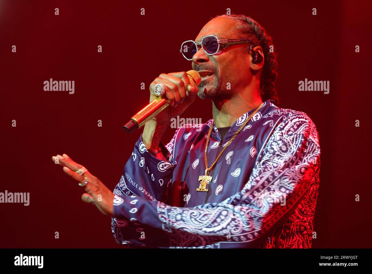 Cologne, Germany. 21st Sep, 2023. Rapper Snoop Dogg is on stage during ...