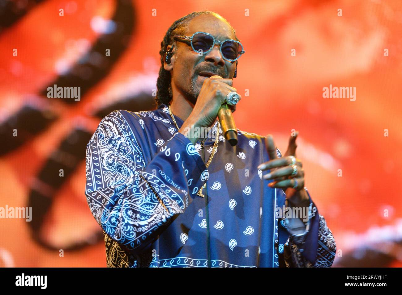 Cologne, Germany. 21st Sep, 2023. Rapper Snoop Dogg is on stage during ...