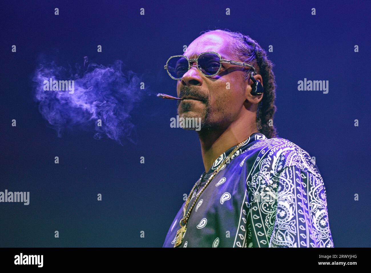 Cologne, Germany. 21st Sep, 2023. Rapper Snoop Dogg is on stage during ...