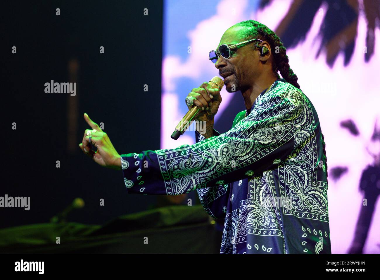 Cologne, Germany. 21st Sep, 2023. Rapper Snoop Dogg is on stage during ...