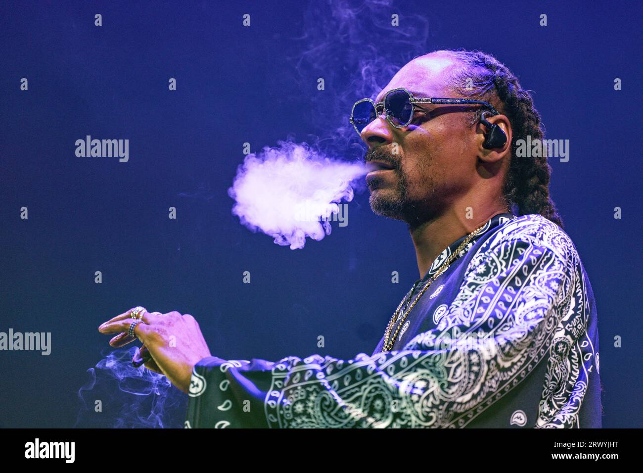 Cologne, Germany. 21st Sep, 2023. Rapper Snoop Dogg is on stage during ...