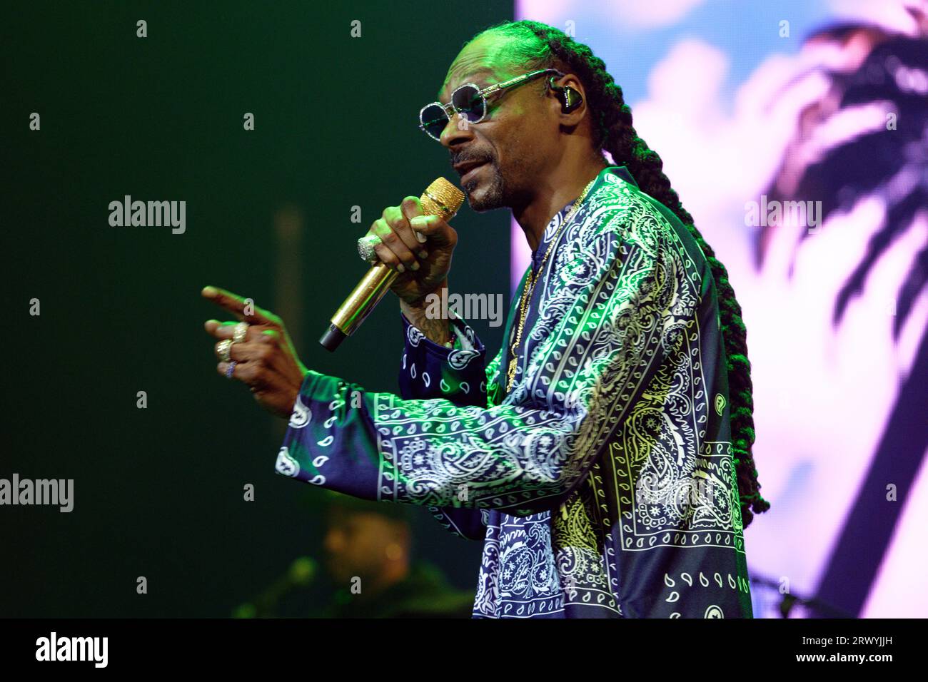 Cologne, Germany. 21st Sep, 2023. Rapper Snoop Dogg is on stage during ...