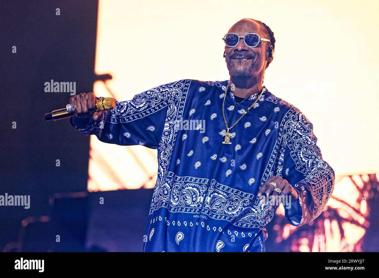 Cologne, Germany. 21st Sep, 2023. Rapper Snoop Dogg is on stage during ...