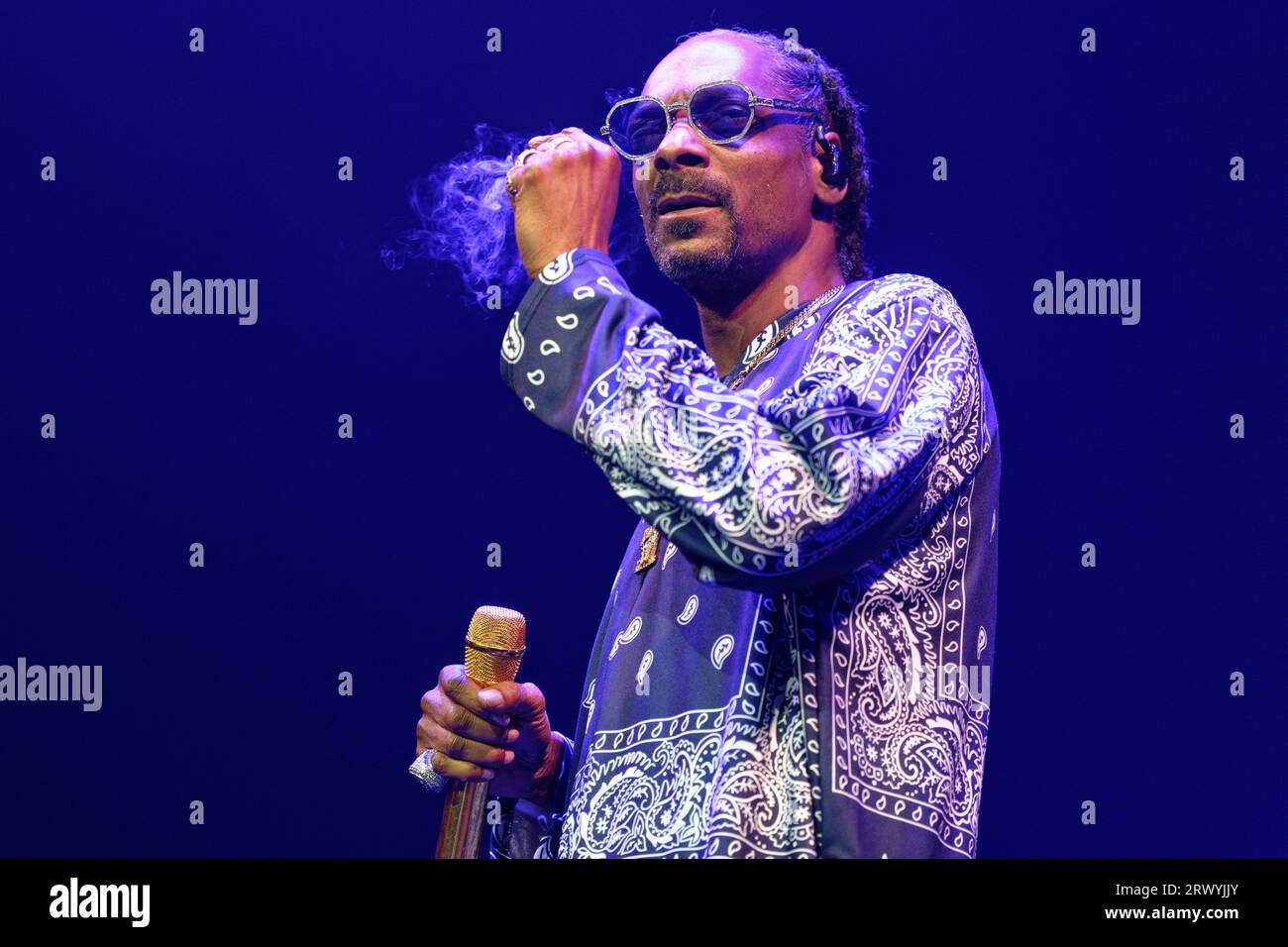 Cologne, Germany. 21st Sep, 2023. Rapper Snoop Dogg is on stage during ...