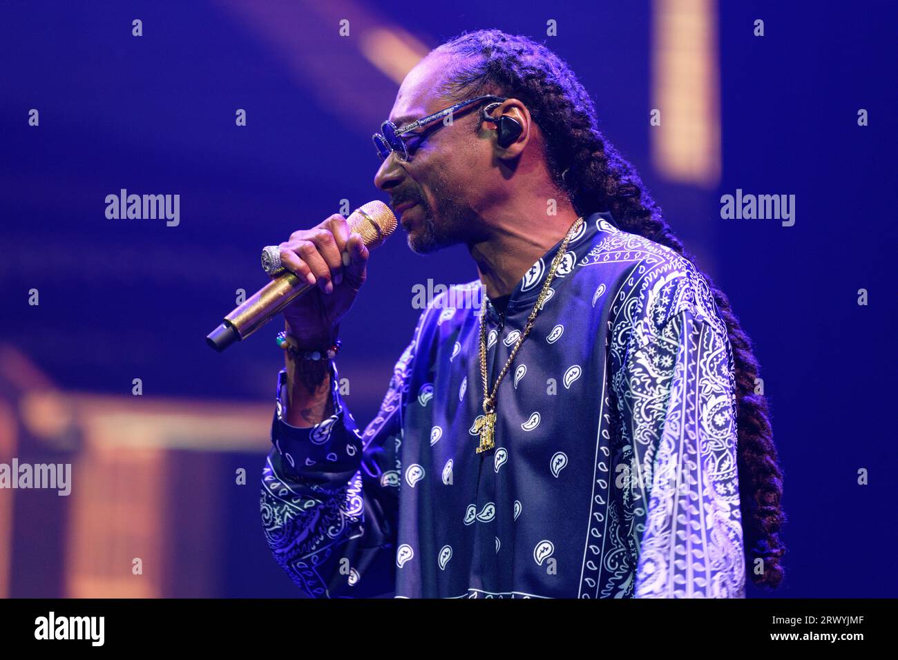 Cologne, Germany. 21st Sep, 2023. Rapper Snoop Dogg is on stage during ...