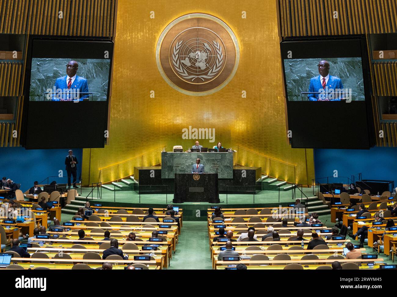 Keith Rowley, Prime Minister of Trinidad and Tobago, addresses the 78th session of the United ...