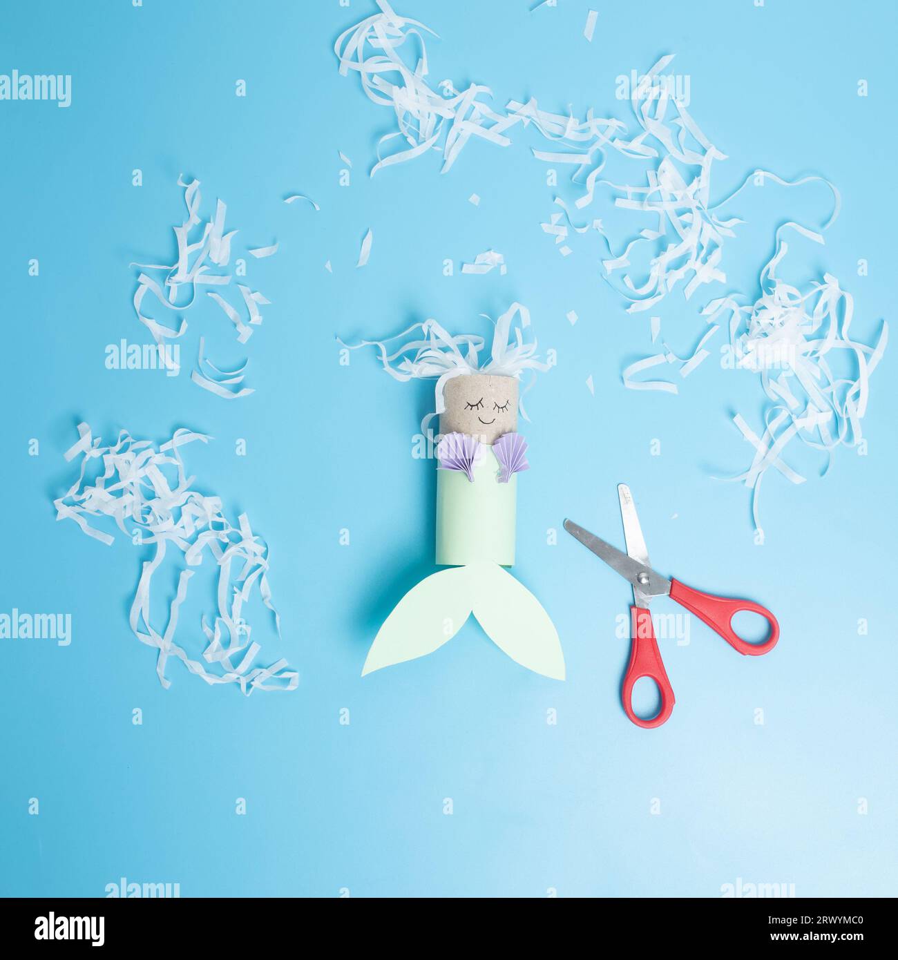 craft toy from a toilet roll, the little mermaid Stock Photo - Alamy