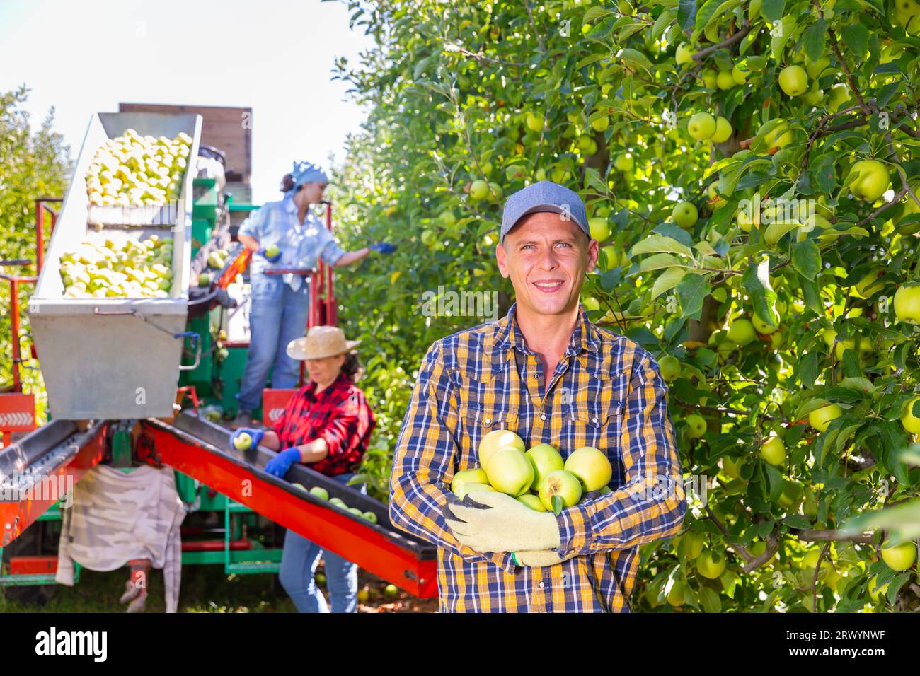Young farmer showing fruits hi-res stock photography and images - Alamy