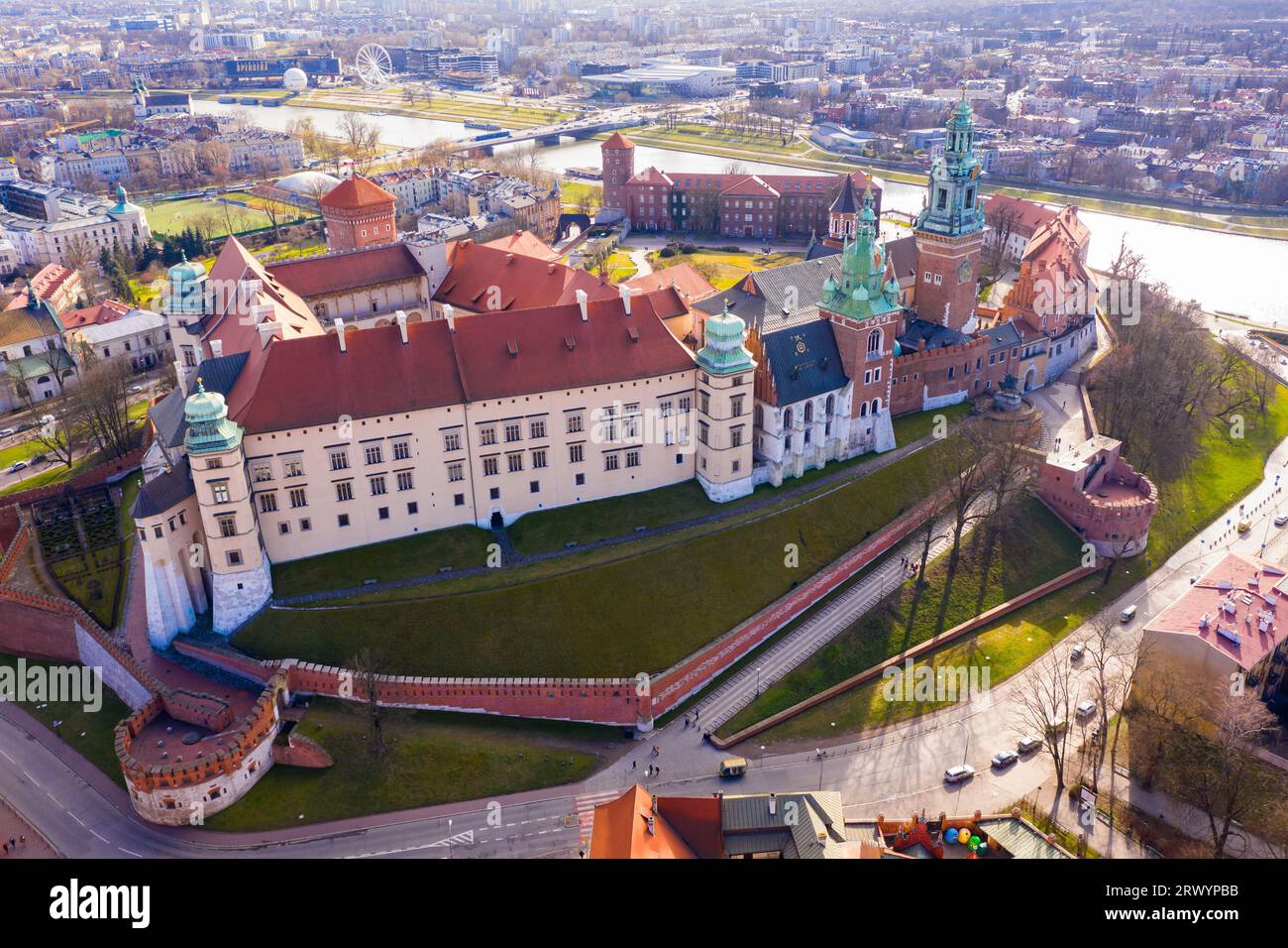 Aerial view of Wawel Castle landmark of Krakov Stock Photo - Alamy