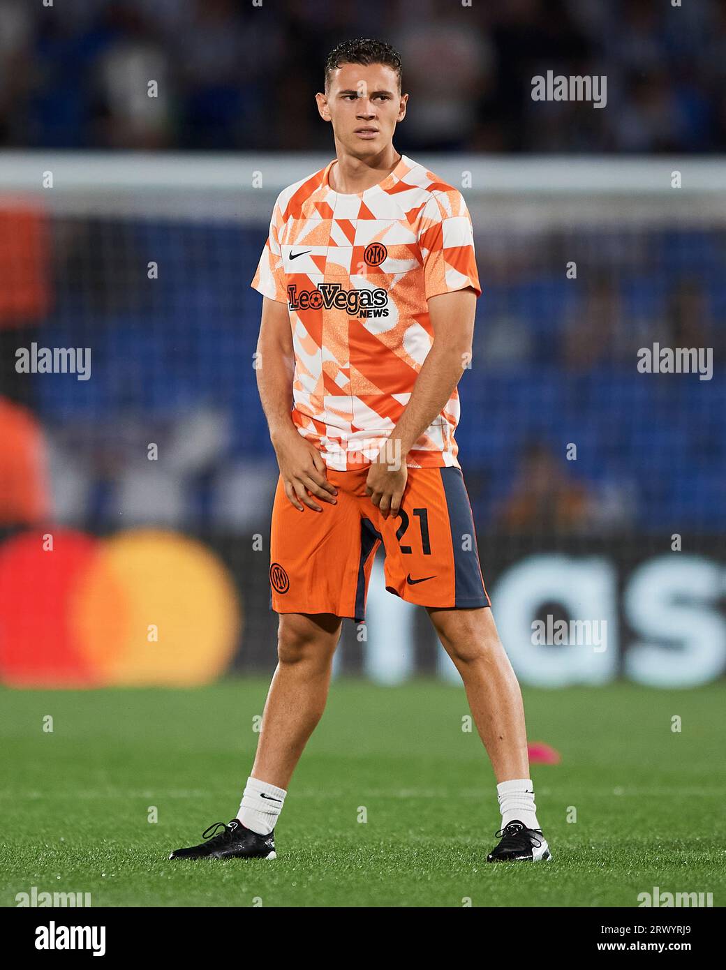 Kristjan Asllani of FC Internazionale looks on during the UEFA ...
