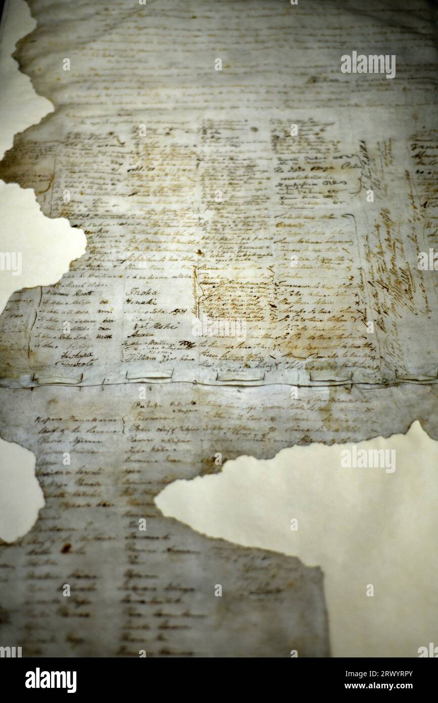 Sheet One of the original Treaty of Waitangi, signed in 1840 between ...