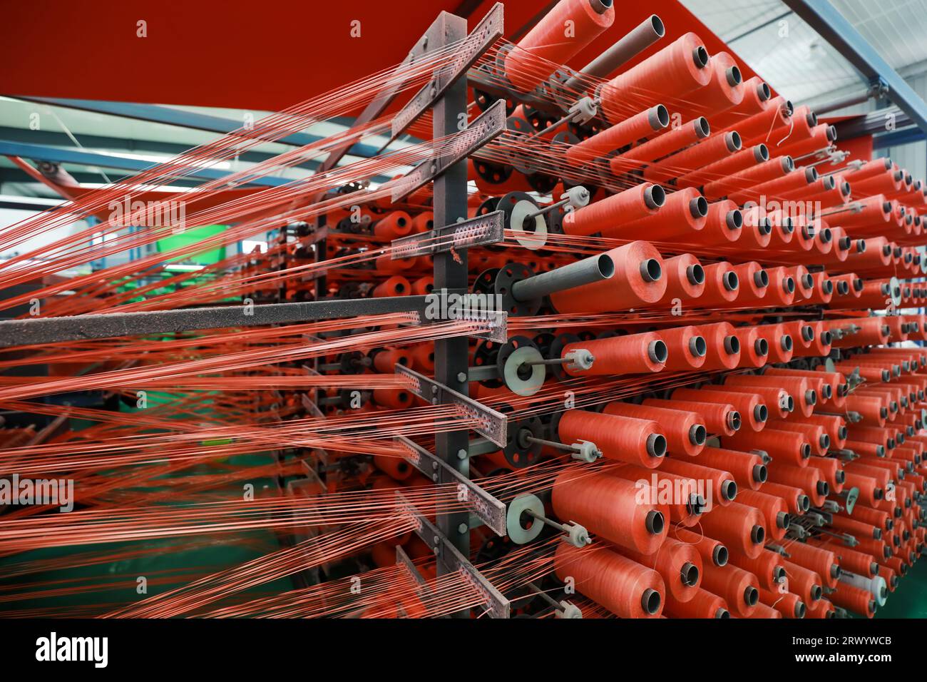Mechanical Equipment on Fiber Textile Production Line Stock Photo - Alamy
