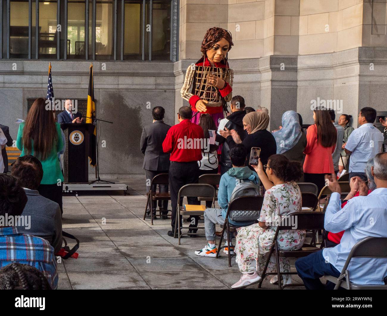 Pittsburgh, Pennsylvania, USA. 21st Sep, 2023. Little Amal, the 12 foot ...
