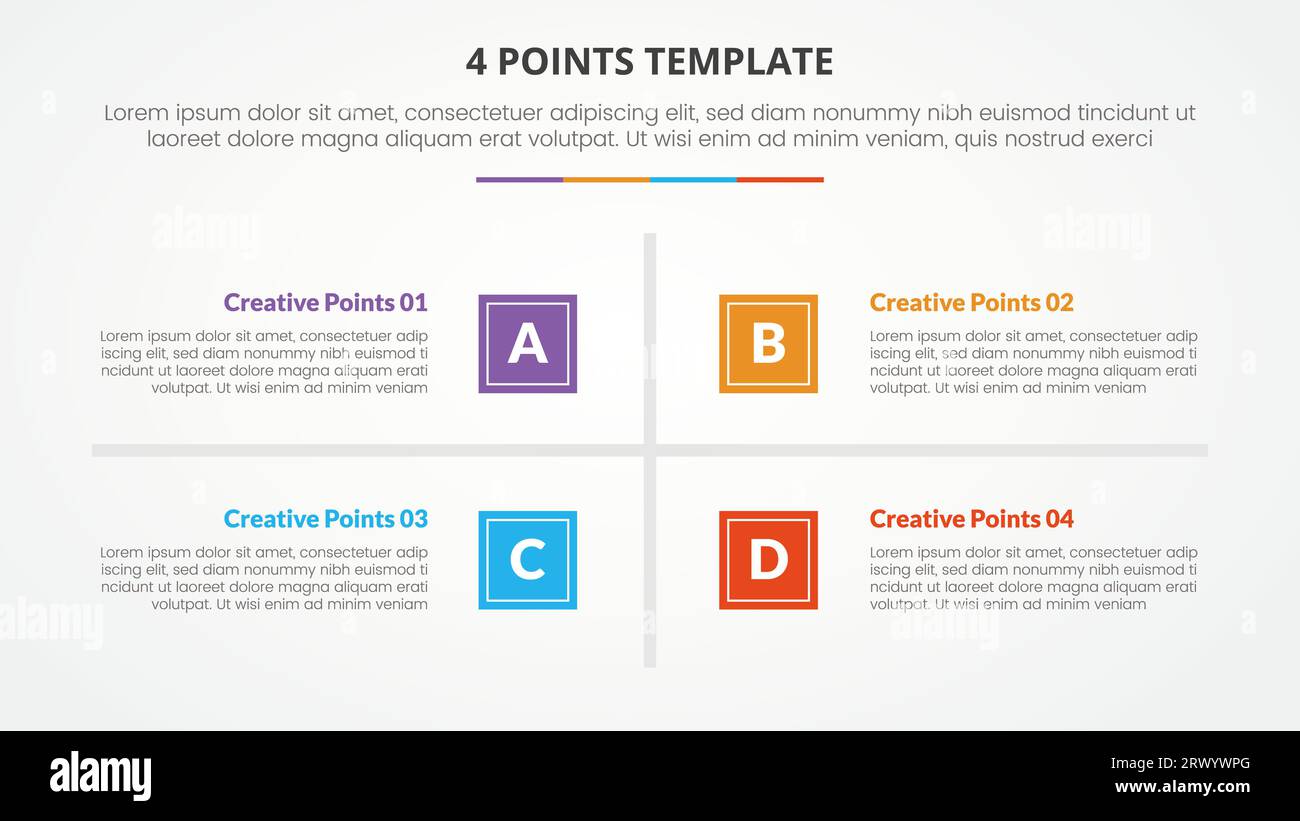 4 points stage template infographic concept for slide presentation with ...