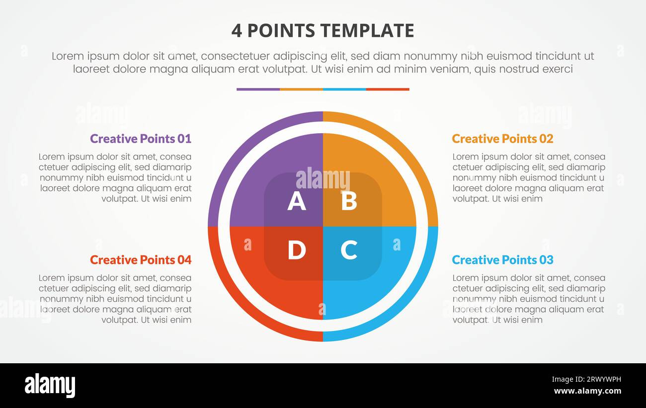 4 points stage template infographic concept for slide presentation with ...