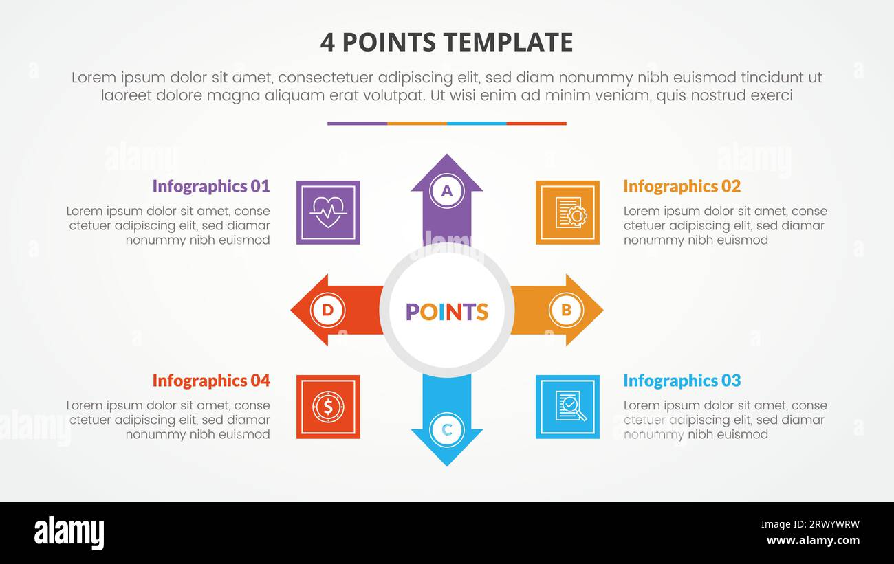 4 points stage template infographic concept for slide presentation with ...