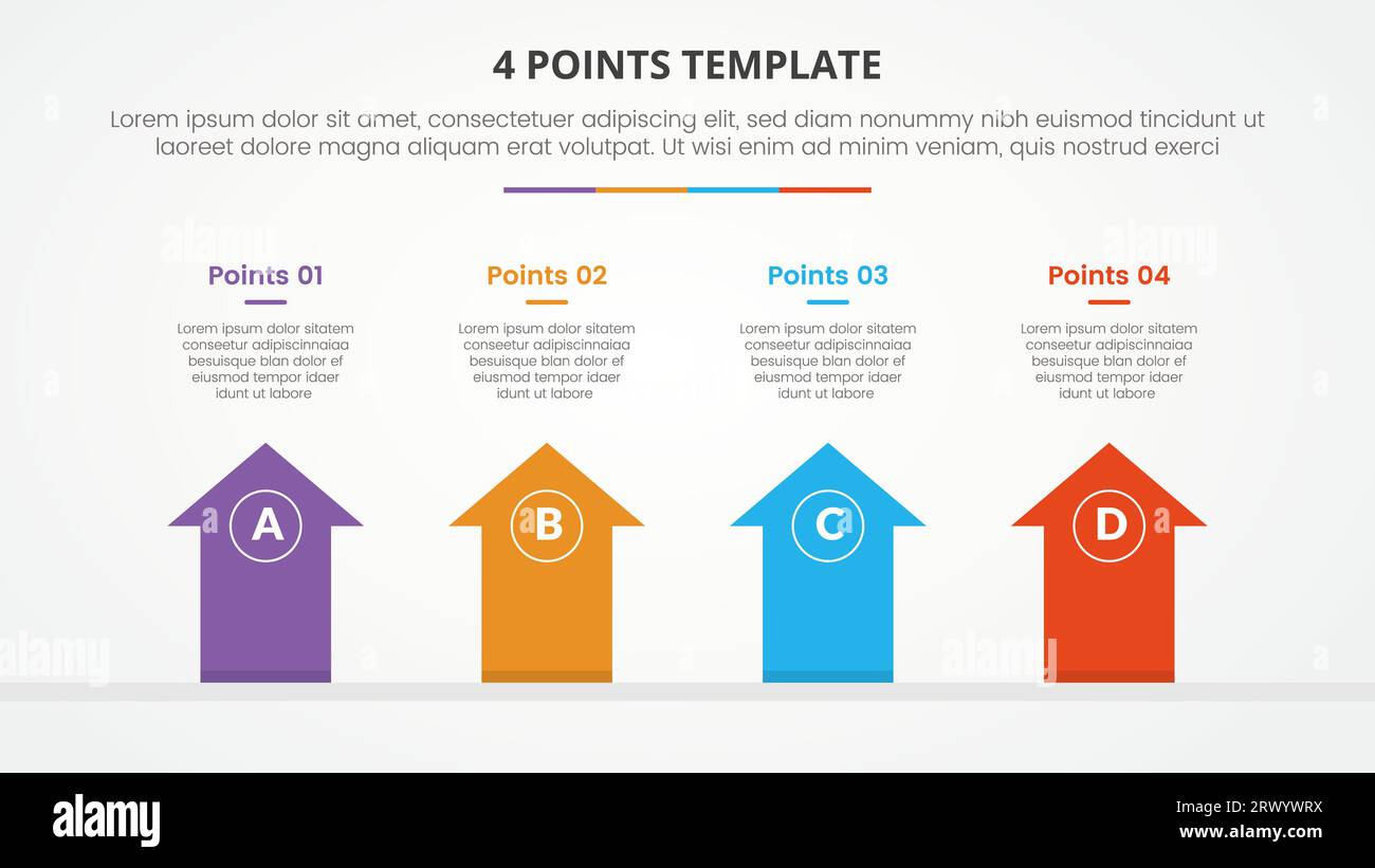 4 points stage template infographic concept for slide presentation with ...