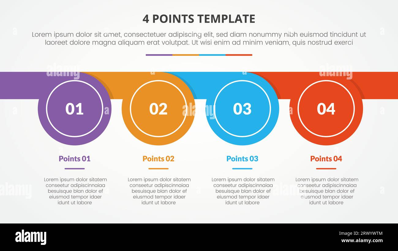 4 points stage template infographic concept for slide presentation with ...