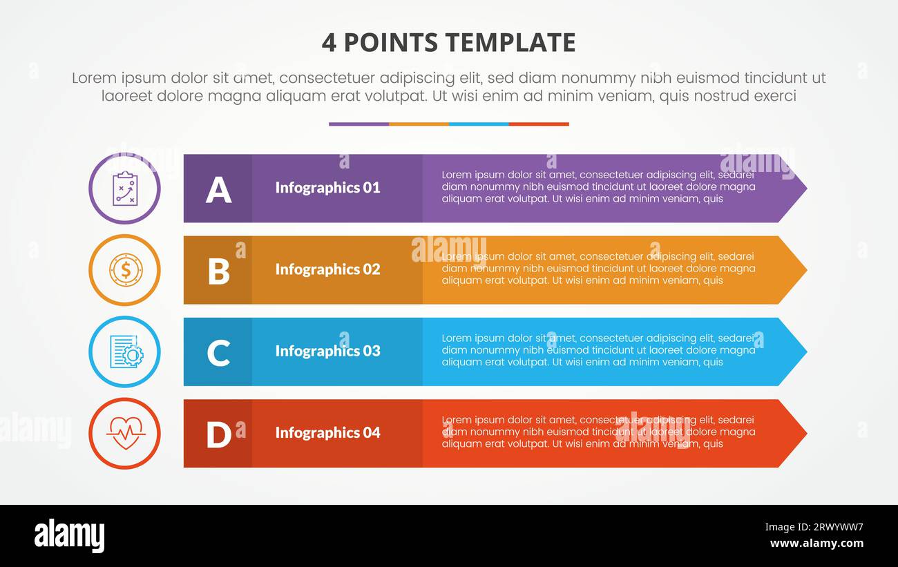 4 points stage template infographic concept for slide presentation with ...