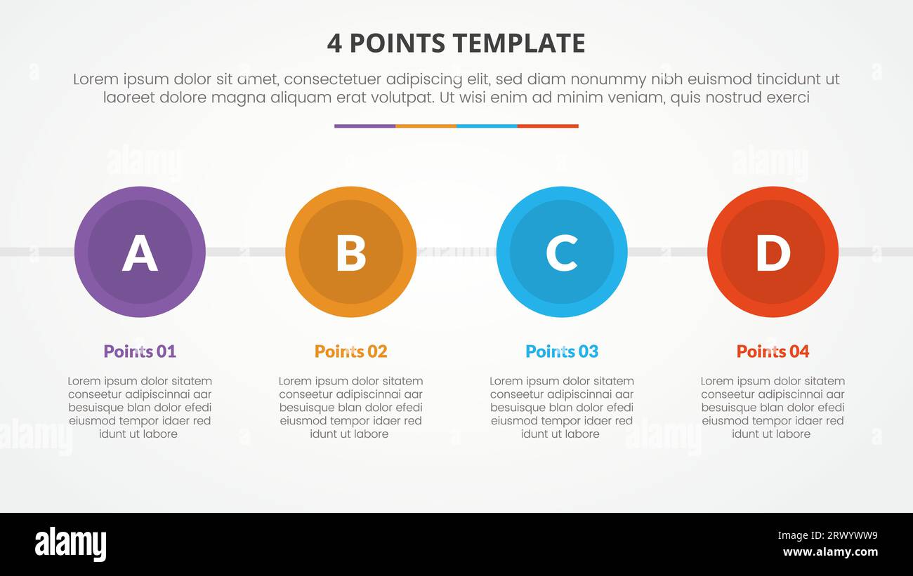 4 points stage template infographic concept for slide presentation with ...