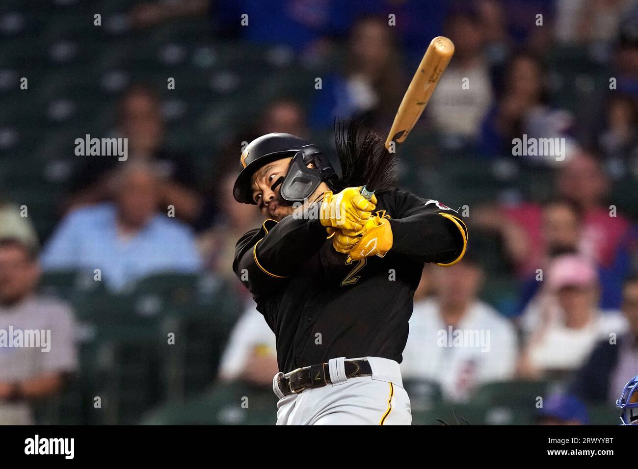 Pittsburgh Pirates' Connor Joe singles off Chicago Cubs starting ...
