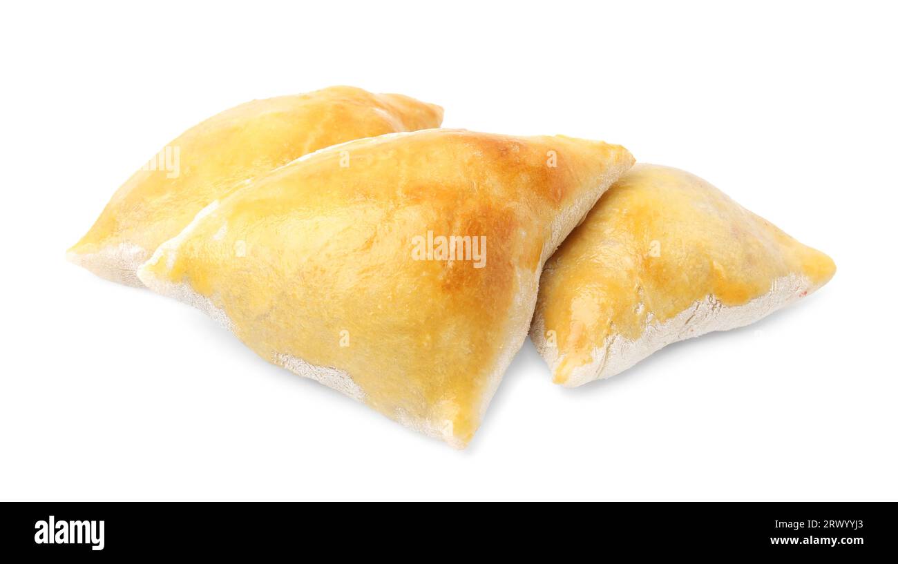 Delicious samosas isolated on white. Homemade pastry Stock Photo - Alamy