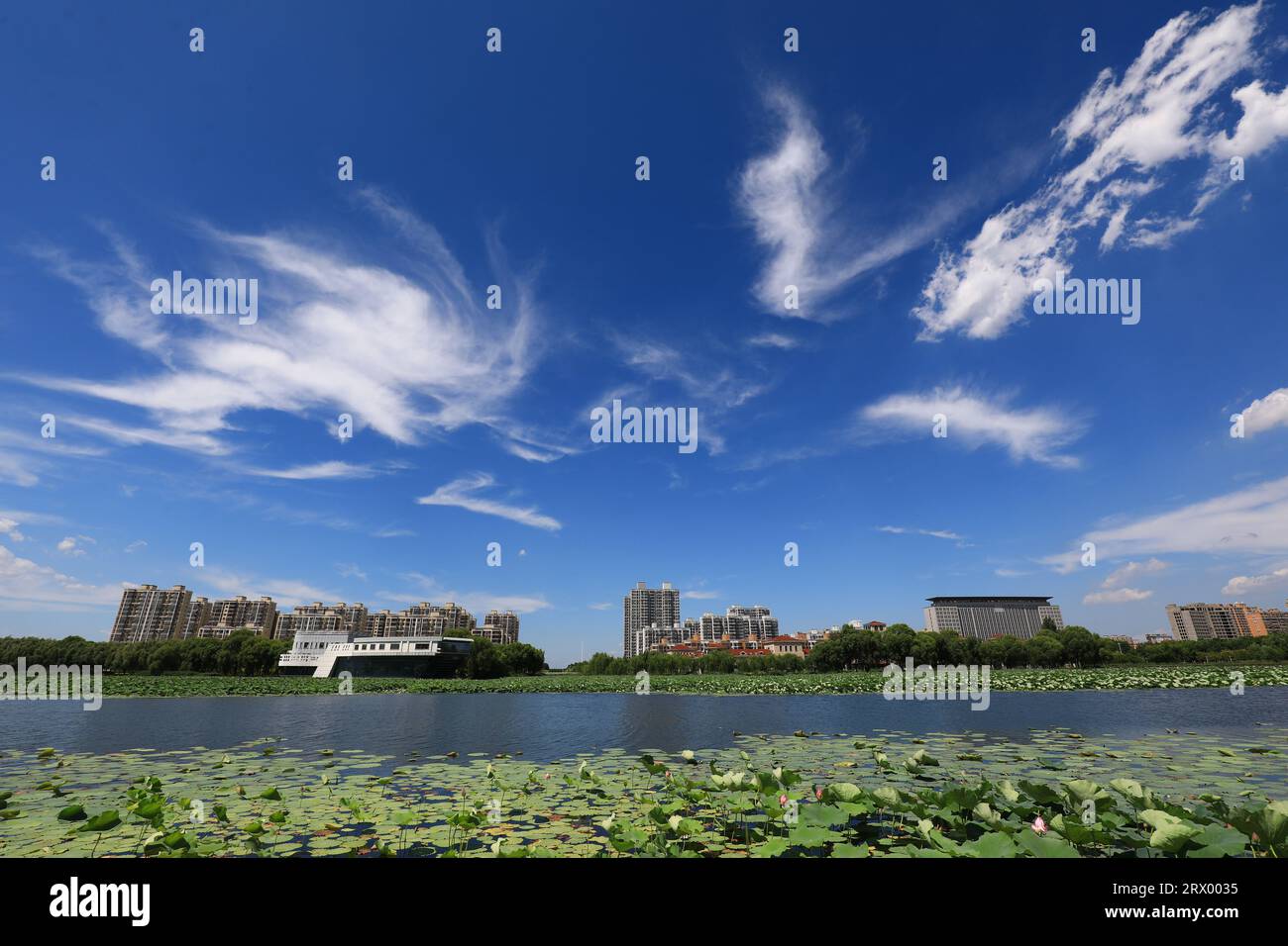 Waterfront City Scenery, North China Stock Photo - Alamy
