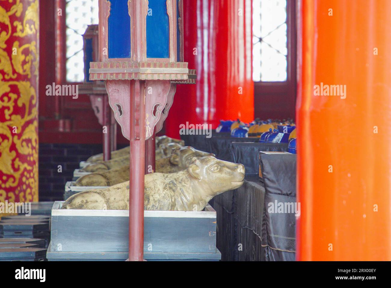 Stone Ox in the Prayer Hall of the Temple of Heaven in Beijing Stock ...