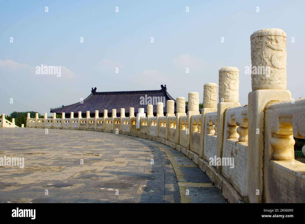 White Marble railing at the base of the Hall of Prayer for Good Harvest ...