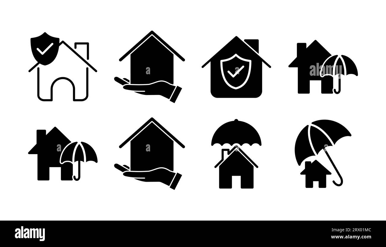 Home insurance icon vector. home shield protect logo Stock Vector Image ...