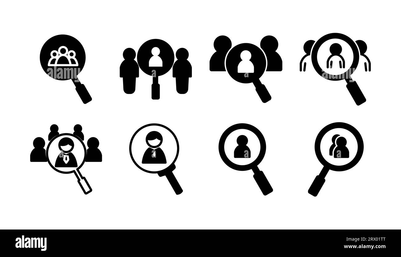 Hiring icon vector. search job vacancy icon. magnifying glass looking ...