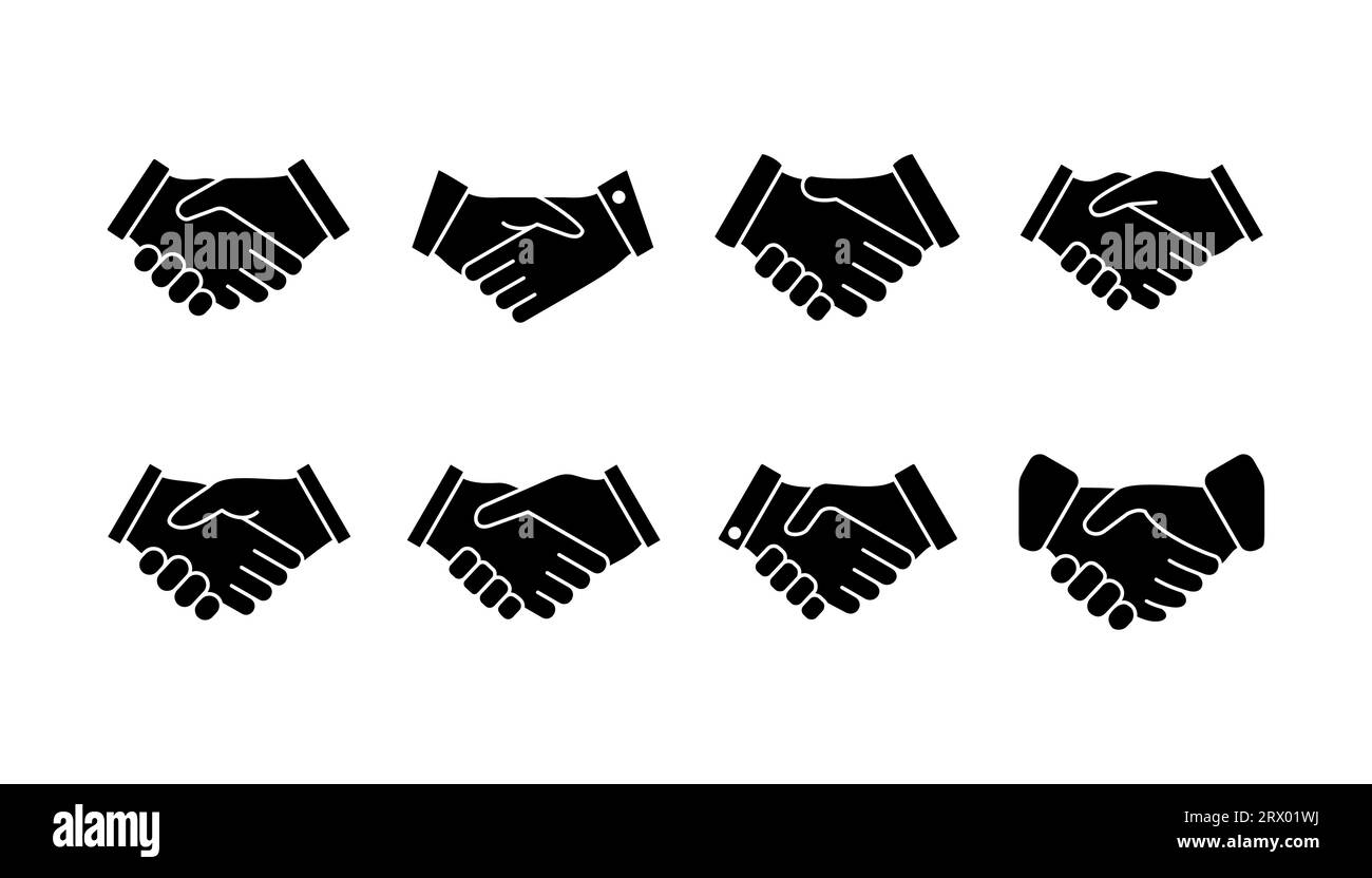 Hand shake icon vector. business handshake. contract agreement ...