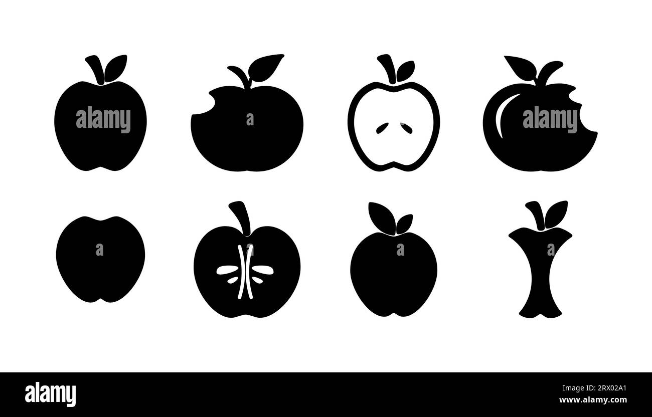 Apple flat icon simple Black and White Stock Photos & Images - Alamy