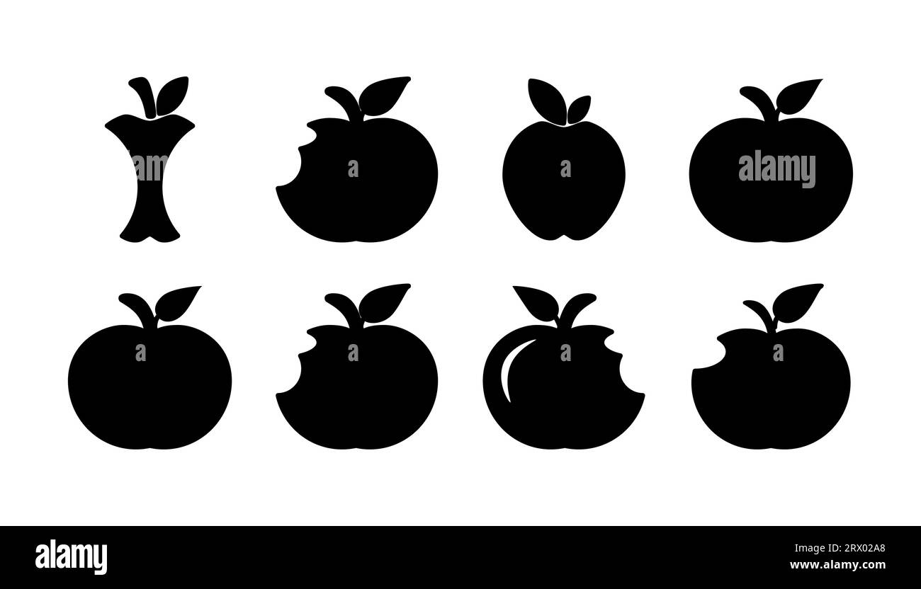 Apple eat logo Black and White Stock Photos & Images - Alamy