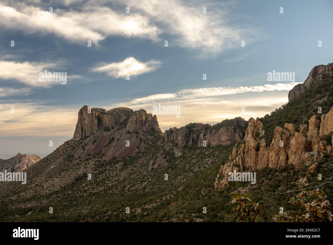 Casa Grande Peak With Rocky Outcropping Along The Ridge in Big Bend ...