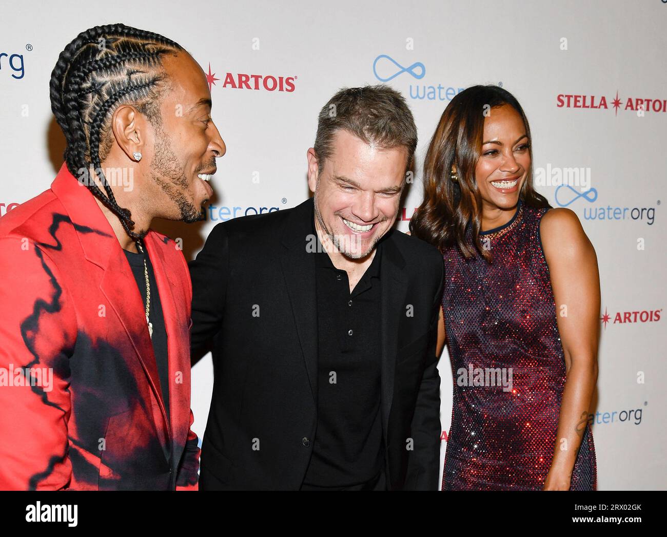Ludacris, left, Matt Damon and Zoe Saldana attend The World's Most ...