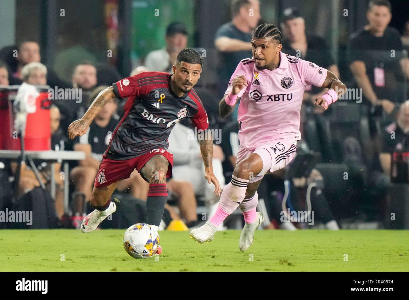 Toronto FC forward Lorenzo Insigne, left, drives past Inter Miami ...