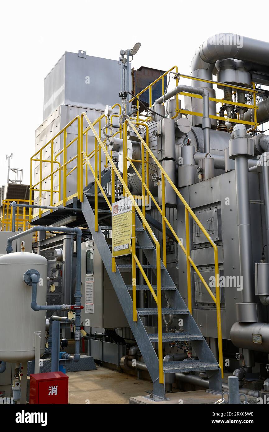 Kobe, Japan. 20th Sep, 2023. Facilities of the Hydrogen CGS Energy ...