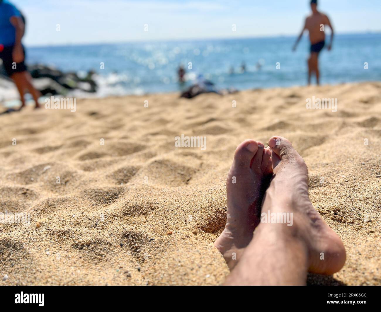 The San Sebastian Beach in Barcelona, Spain Stock Photo - Alamy