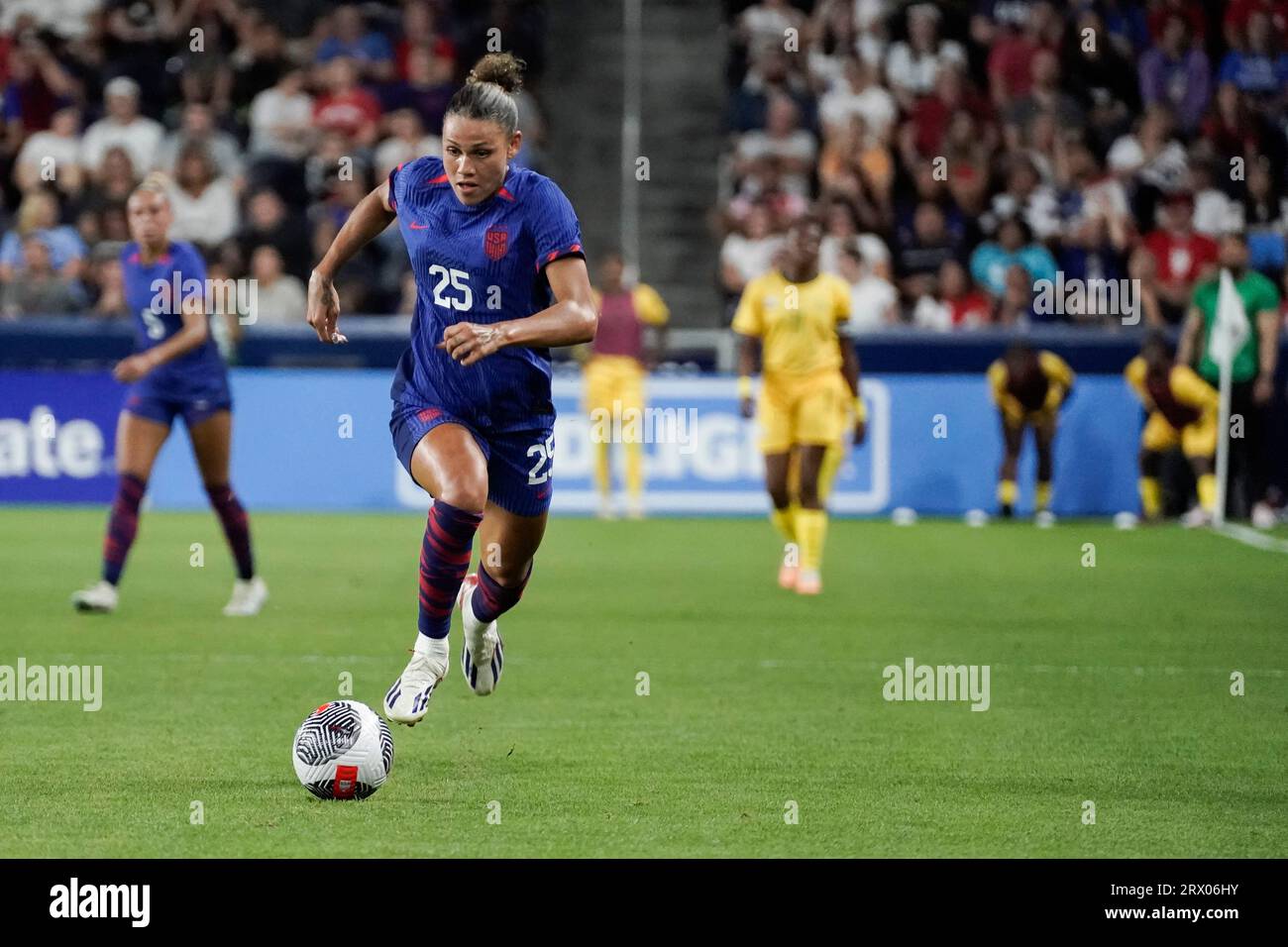 United States' Trinity Rodman moves to the ball during the second half ...