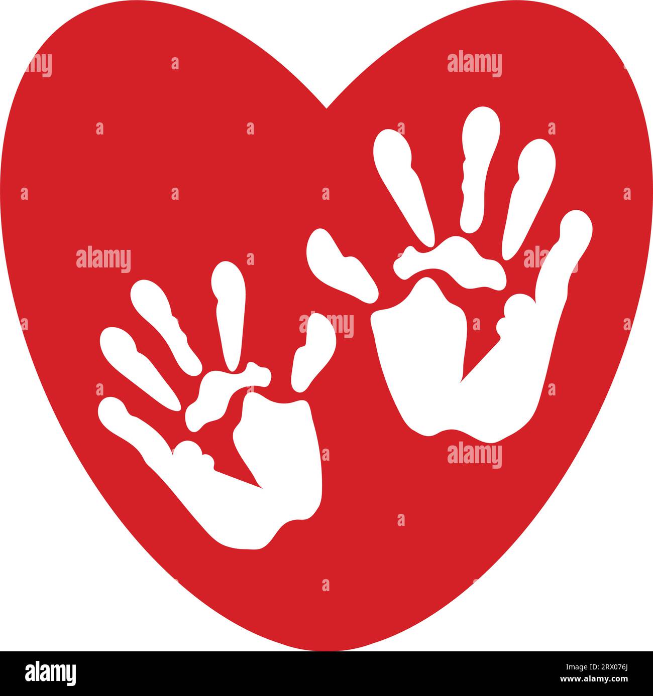 Handprint with heart Stock Vector Images - Alamy