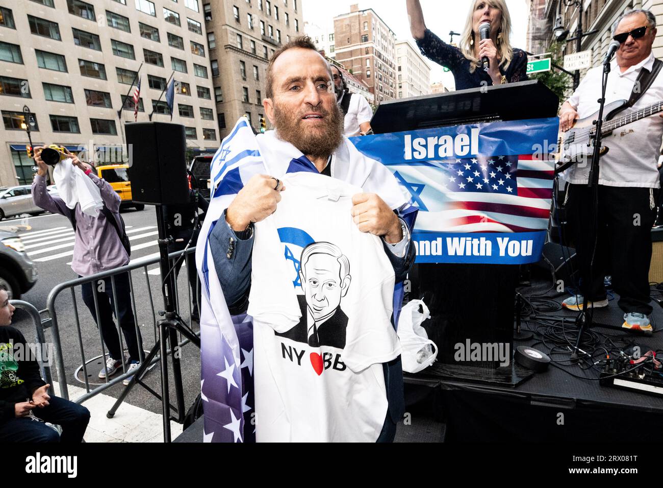 New York, United States. 21st Sep, 2023. Protester at a Pro-Israel ...