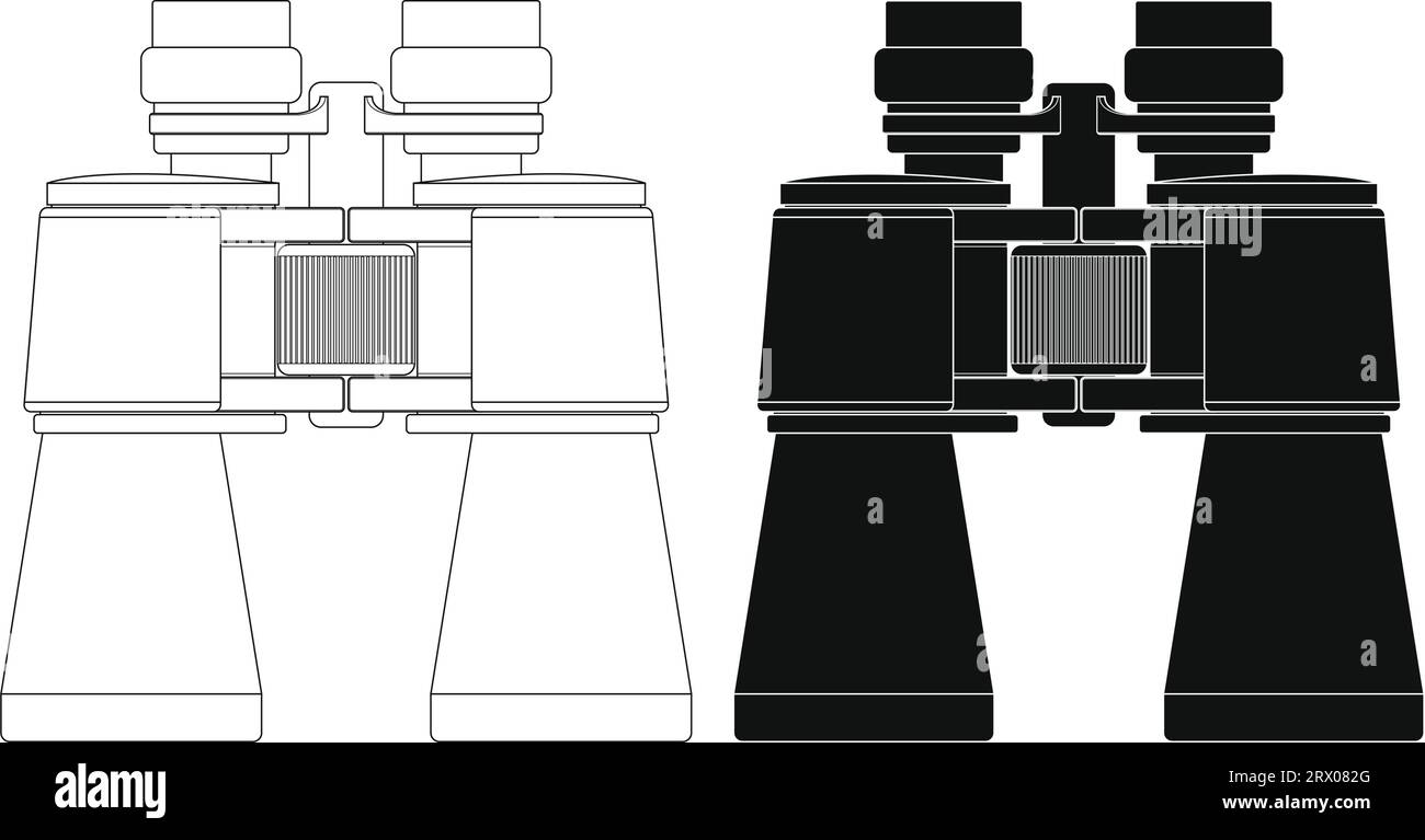 Layered editable vector illustration outline of binoculars Stock Vector ...