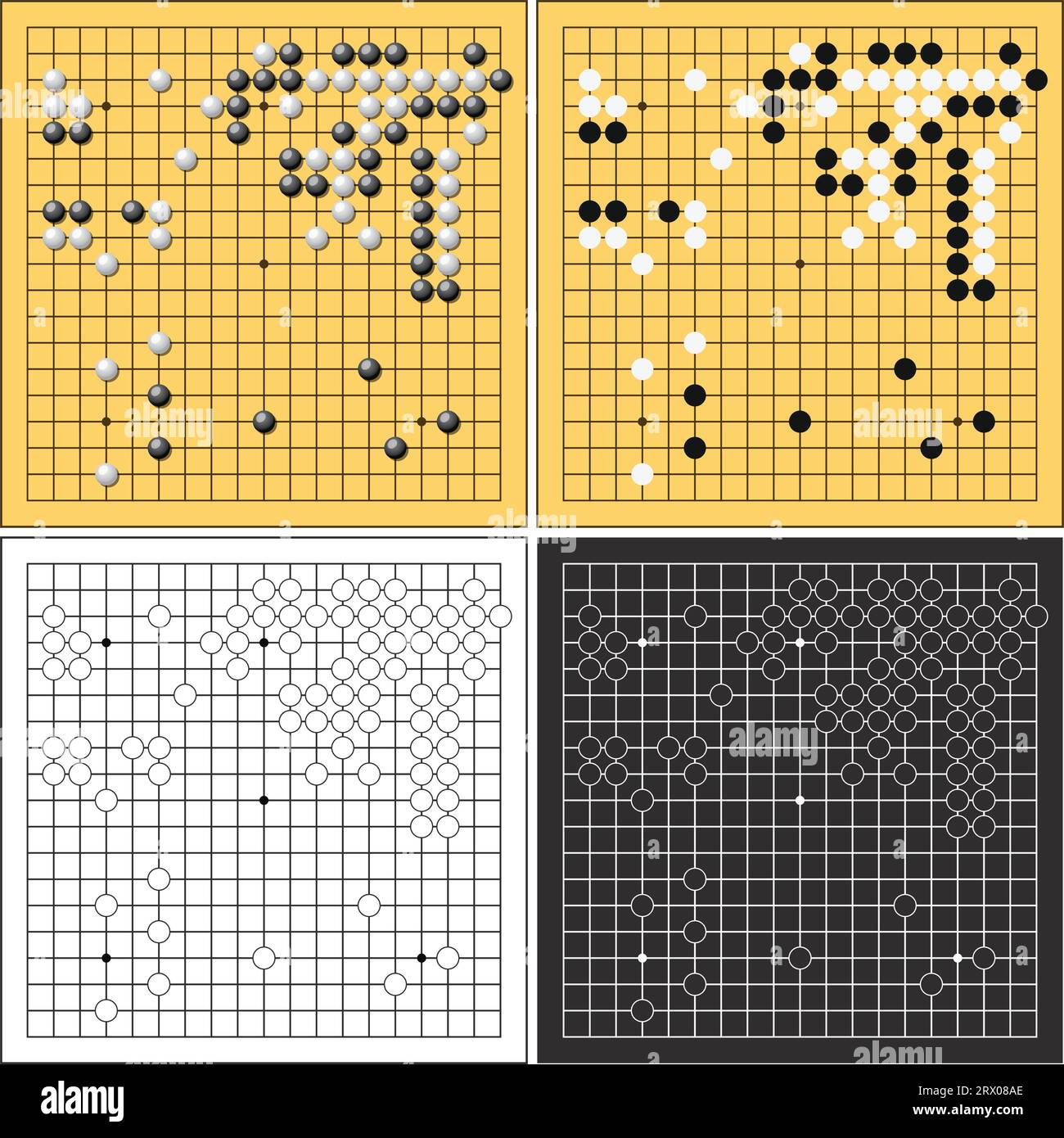 Layered editable vector illustration of Go game board, that is ...