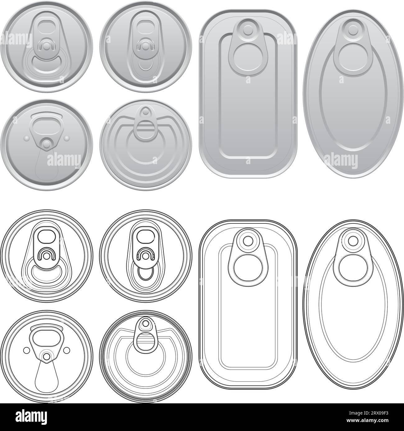 Beer cans isolated top view Stock Vector Images - Alamy