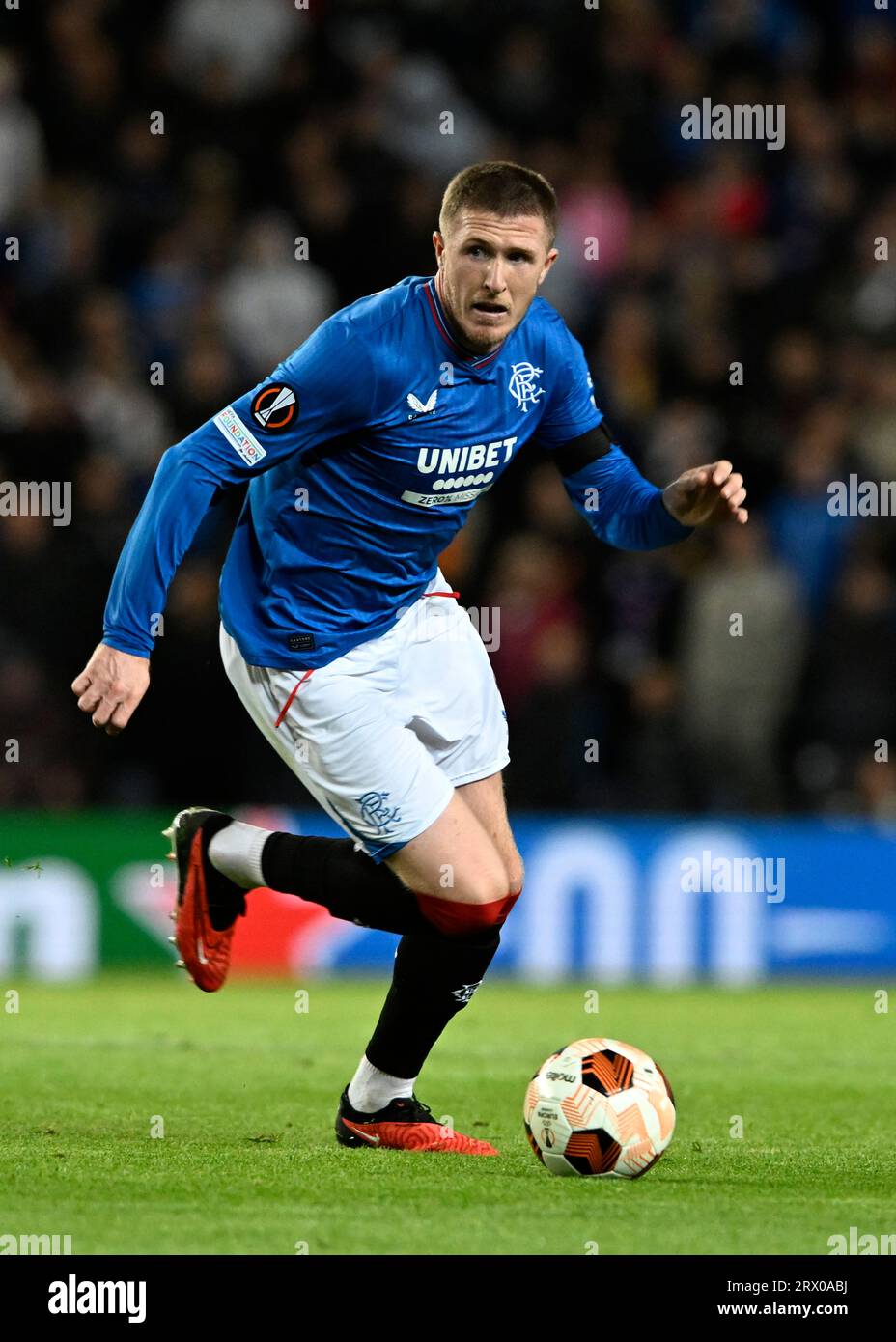 Glasgow, UK. 21st Sep, 2023. John Lundstram of Rangers during the UEFA ...