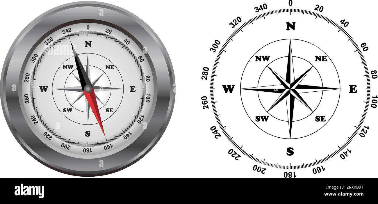 Layered vector illustration of Compass Stock Vector Image & Art - Alamy