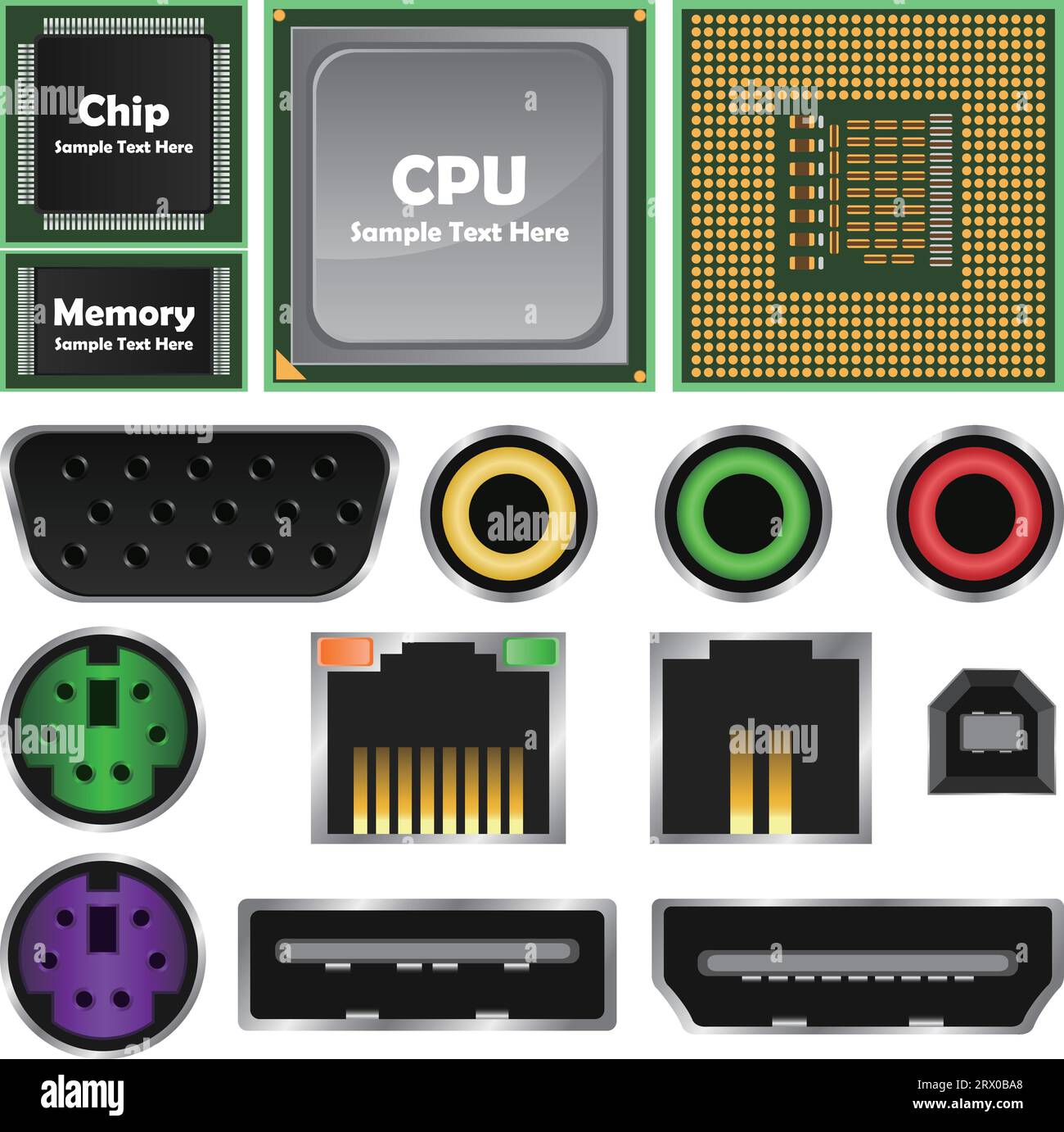 Layered vector illustration of Computer Elements Stock Vector Image ...