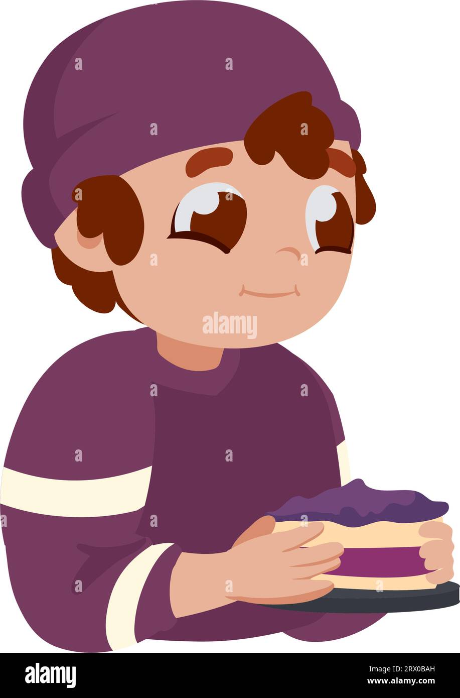 Childhood eating cake Stock Vector Images - Alamy