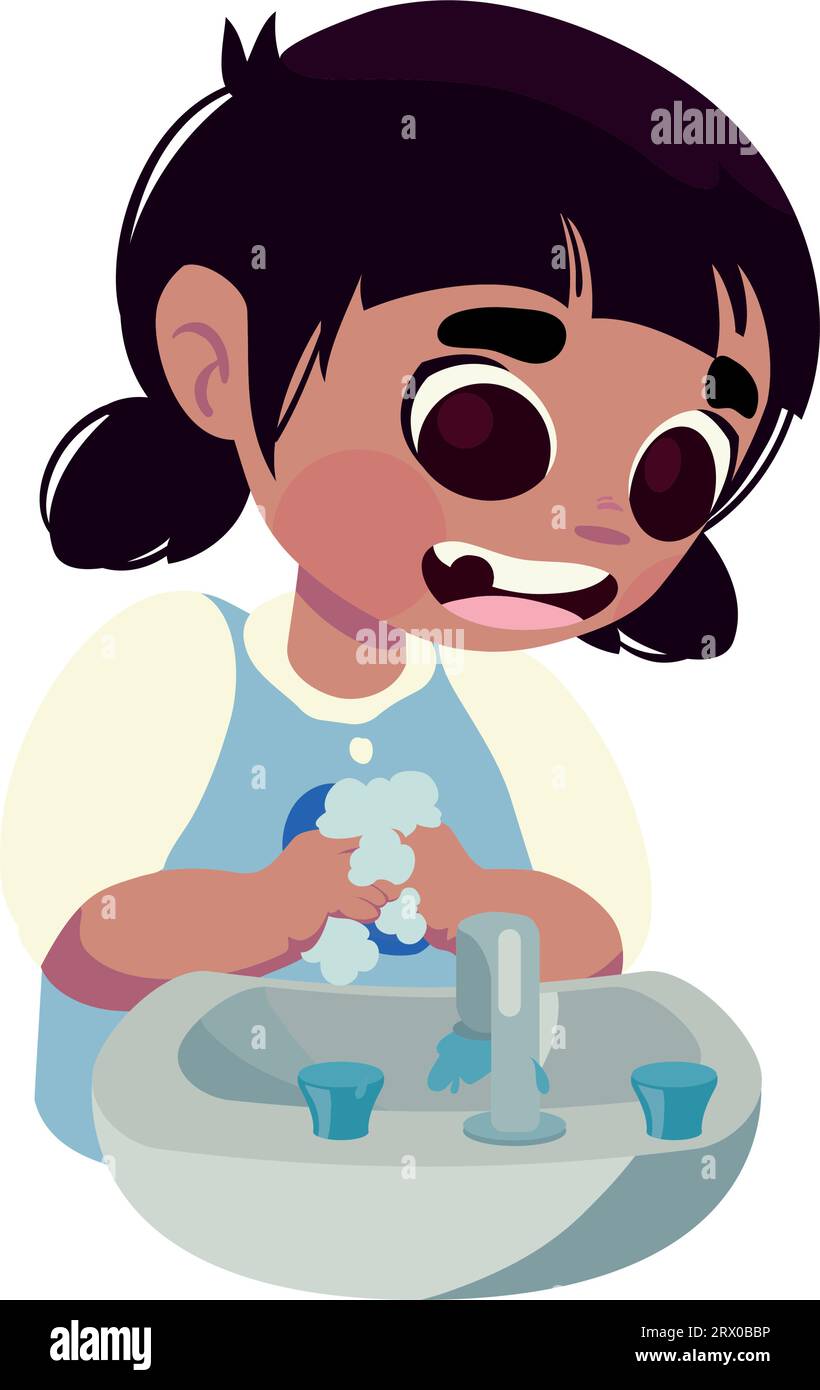 Hand washing child soap Stock Vector Images - Alamy